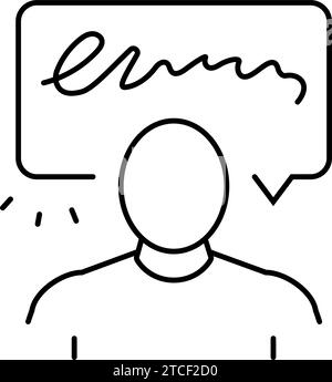 slurred speech and confusion disease symptom line icon vector ...