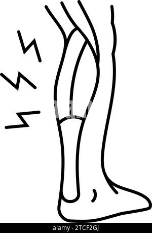 muscle spasms disease symptom line icon vector illustration Stock ...