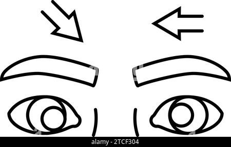 uncontrolled eye movements disease symptom line icon vector ...