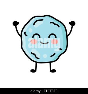 Snowball emoticon color element. Cartoon happy character. Mascot of ...