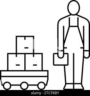 autonomous cart line icon vector. autonomous cart sign. isolated ...