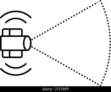lidar sensors autonomous delivery line icon vector illustration Stock ...