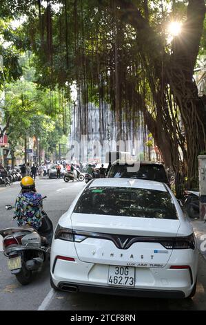 Modern Vietnamese electric car Vinfast VF7 at the automobile exhibition ...