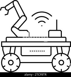 mobile robot autonomous delivery line icon vector. mobile robot ...