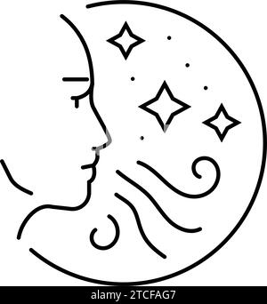 breathing exercises mental health line icon vector illustration Stock ...