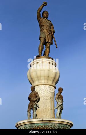 A giant bronze statue of Philip II of Macedon, father of Alexander the ...