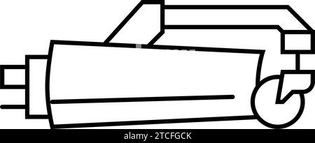 grading blade construction vehicle line icon vector. grading blade ...