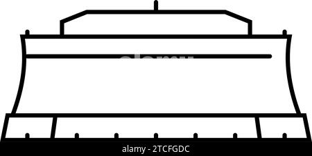 dozer blade construction vehicle line icon vector illustration Stock ...