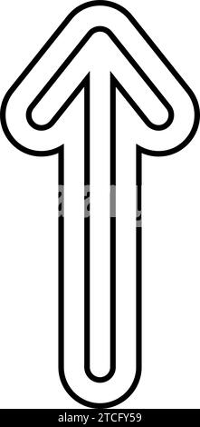 up arrow sending data line icon vector. up arrow sending data sign ...