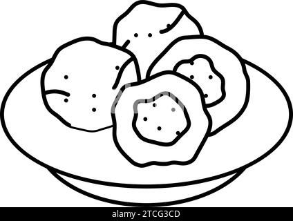 arancini balls italian cuisine line icon vector illustration Stock ...