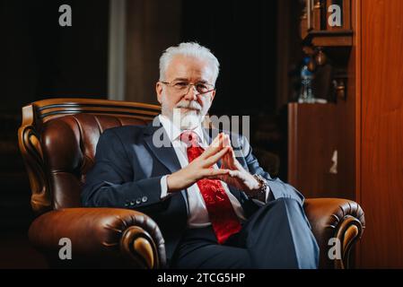 Experienced and Successful University Rector Posing Confidently in ...