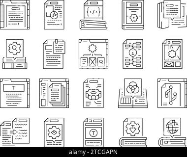 technical writer doc icons set vector Stock Vector Image & Art - Alamy