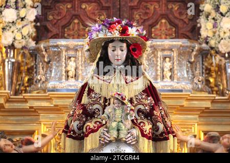 08/12/2012. Virgen del Rocío dressed as a shepherdess. Credit: Album ...