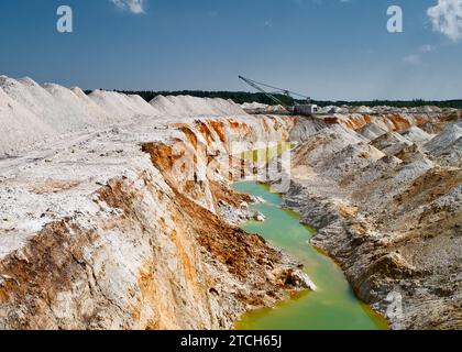 Chalk quarry high ledge of the mine, filled with water Stock Photo - Alamy
