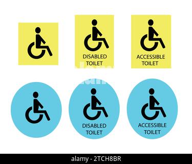 Disabled toilet vector icon. Disability care pictogram, handicapped man ...