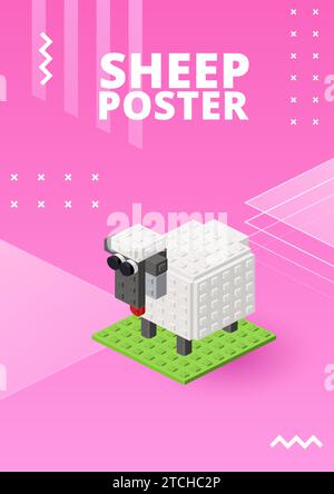 Banner with sheep for print and design. Vector illustration Stock ...