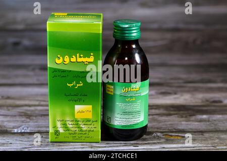 Cairo, Egypt, December 3 2023: Phenadone Syrup, Chlorpheniramine ...
