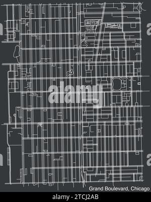 Street roads map of the GRAND BOULEVARD COMMUNITY AREA, CHICAGO Stock ...