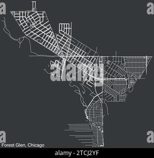 Street roads map of the FOREST GLEN COMMUNITY AREA, CHICAGO Stock ...