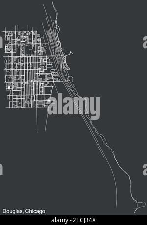 Street roads map of the DOUGLAS COMMUNITY AREA, CHICAGO Stock Vector ...