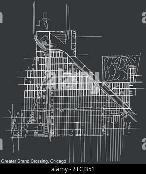 Street roads map of the GREATER GRAND CROSSING COMMUNITY AREA, CHICAGO ...