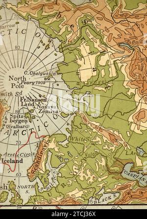 A vintage sepia map of Russia and Europe Stock Photo - Alamy