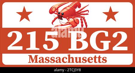 Massachusetts state license plate car pattern, numbers, letters and ...