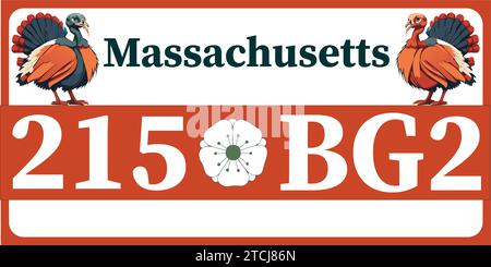 Massachusetts state license plate car pattern, numbers, letters and ...