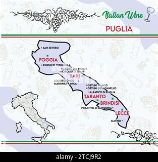 chart of typical wines from Tuscany, Italy. vector illustration Stock ...