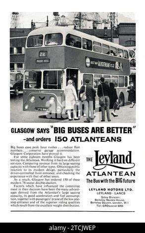 Vintage advert for British Leyland Atlanean bus Stock Photo - Alamy