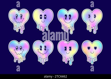 Set of melting hearts in cartoon style Stock Vector Image & Art - Alamy