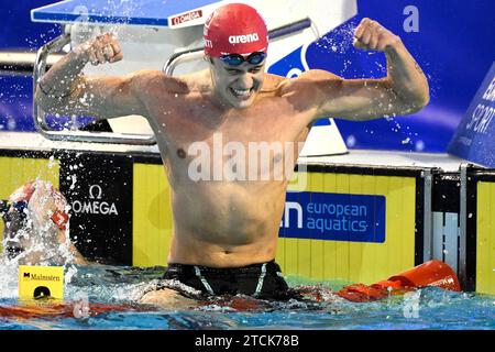 Noe' Ponti of Switzerland, gold medal, attends the medal ceremony of ...