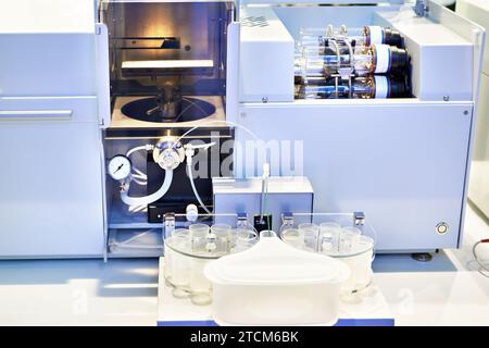 Atomic absorption spectrometer with flame atomization in lab Stock ...