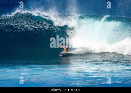 PUPUKEA, HI - December 12, 2023: Carissa Moore pictured at the 2023 ...