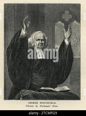 George Whitefield preaching. English Anglican priest and a founder of ...