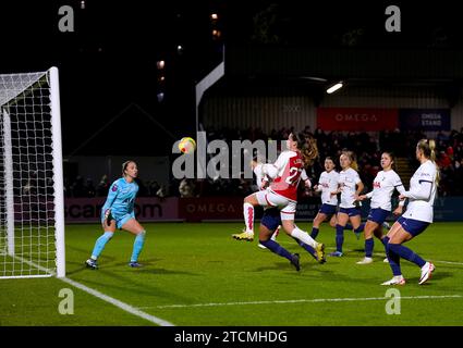 Arsenal's Laia Codina scores their side's third goal of the game during ...