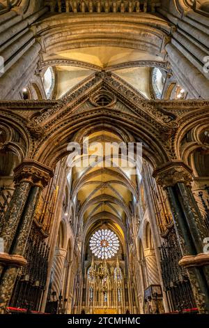 Vaulted ceiling above the nave of Durham Cathedral Stock Photo - Alamy