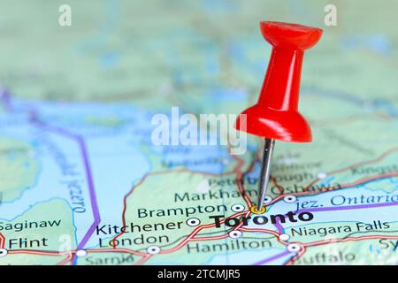 Toronto Canada pin on map Stock Photo - Alamy
