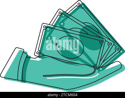 Hand holding bills Finance icon Vector Stock Vector Image & Art - Alamy