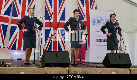 A close up view of the Bluebirds Vintage Trio Singers at the Lytham ...