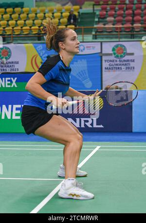 Christine Busch of Denmark plays against Terry Hee Yong Kai and Jessica ...