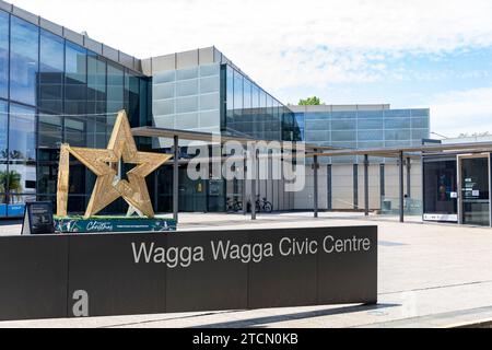 Wagga Wagga civic centre and council library building with christmas ...