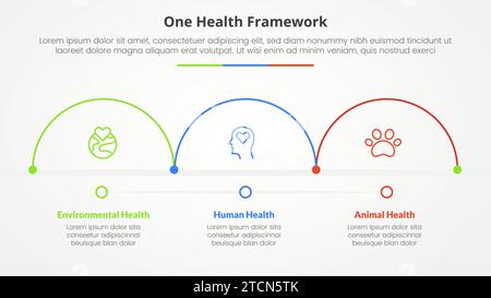 one health infographic concept for slide presentation with hexagonal or ...