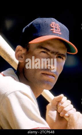 St. Louis Cardinals Wally Moon (6) portrait from his 1957 season with ...