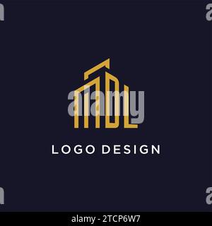 DL initial monogram with building logo design ideas Stock Vector Image ...