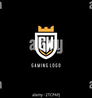 GW logo initial monogram with castle shape style design template ...