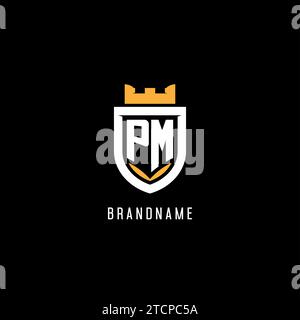 PM monogram logo initial with shield guard shape design ideas Stock ...