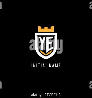 YE logo initial monogram with castle shape style design template ...