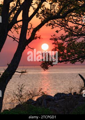 Sunset at Sandy Hook, in Monmouth County, New Jersey Stock Photo - Alamy