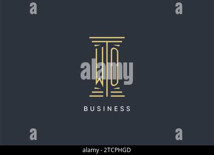 WO monogram logo with pillar shape icon, luxury and elegant design logo for law firm initial ...